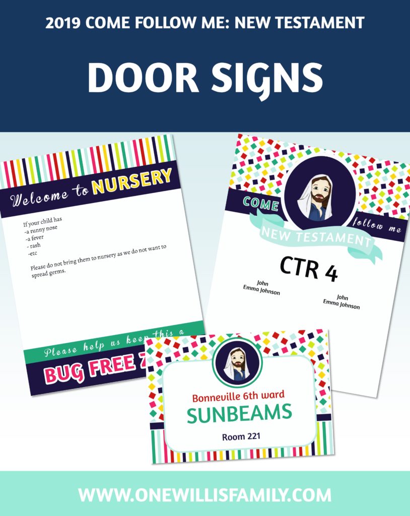 2019 Primary Door Signs with Nursery Sign - One Willis Family